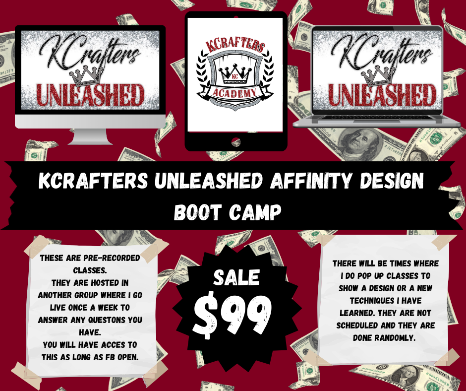 KCrafters Unleashed Affinity Design boot camp – Smh Customized LLC